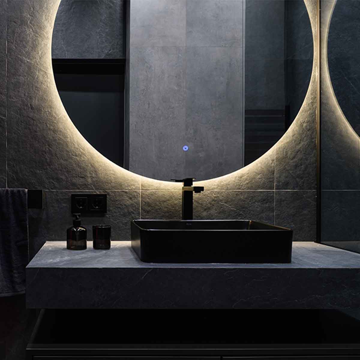 Single Round Mirror with LED Back Light Cassette 500w - Eirevolt Energy